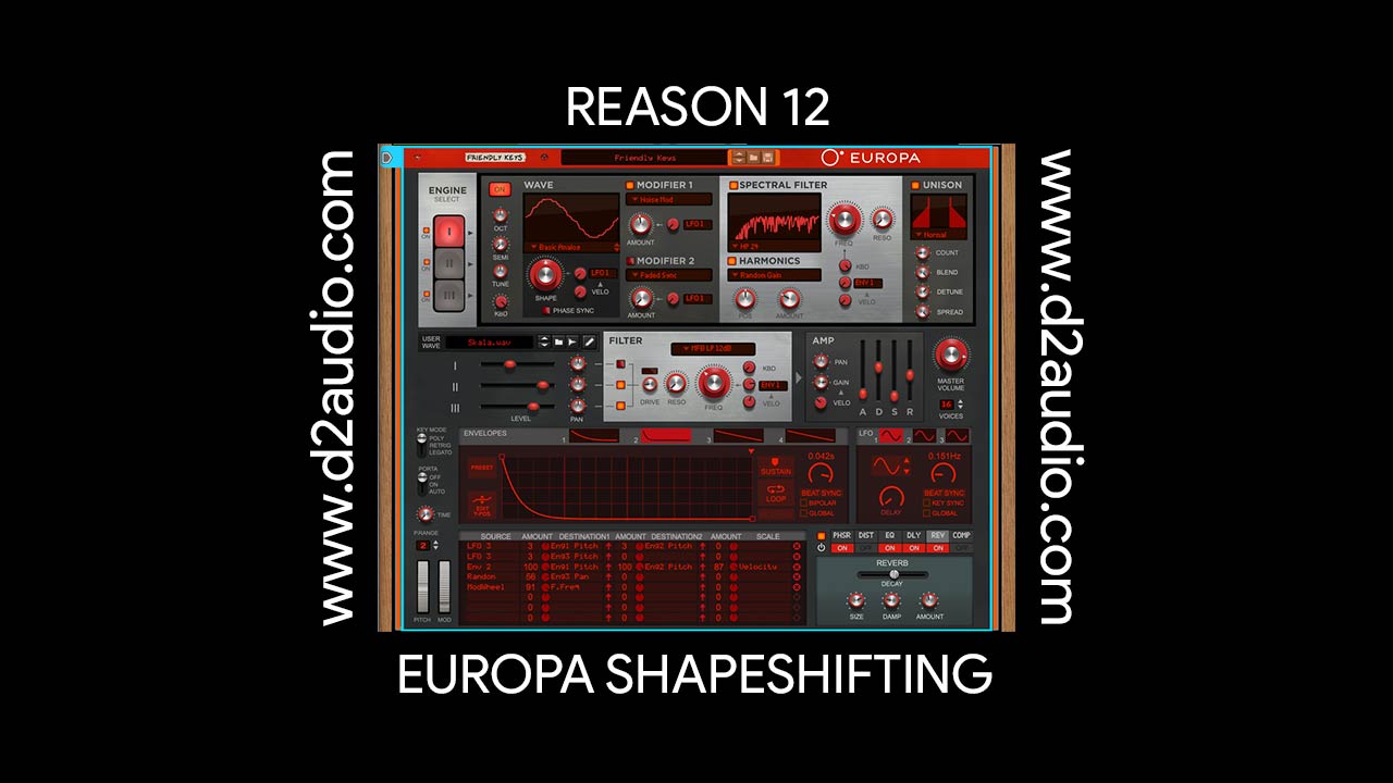 Europa Shapeshifter, Sintetizador de Reason - d2Audio